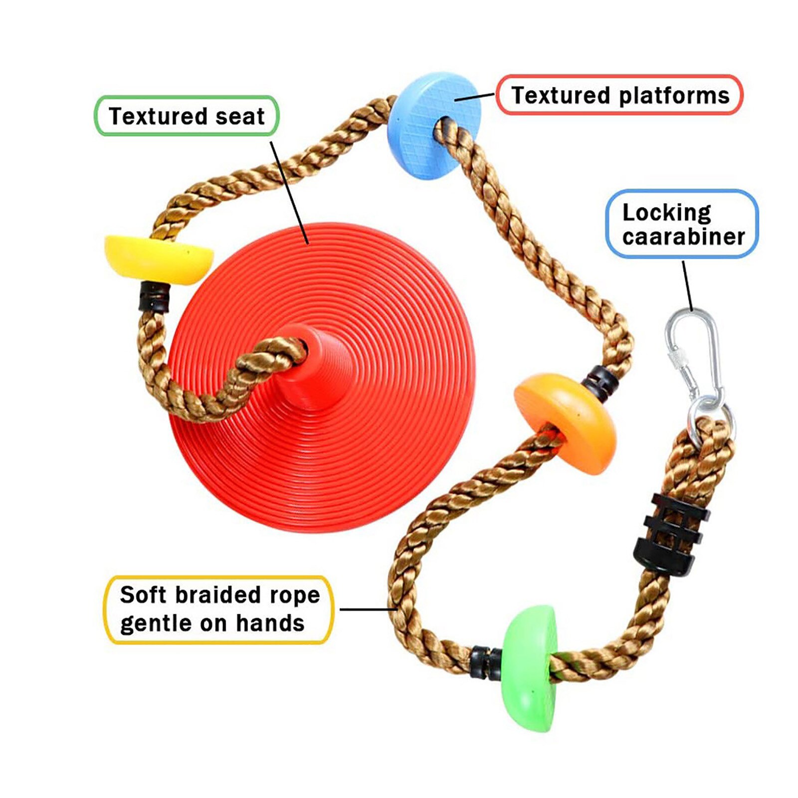 Plate Kids Outdoor Swing Indoor Monkey Swings Roun... – Vicedeal