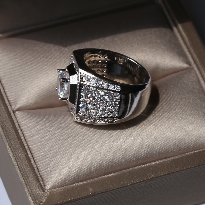 Shiny Big Zircon Stone Ring Wedding Jewelry Luxury... – Grandado