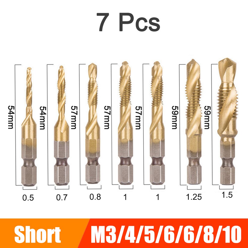 6/7Pcs HSS Screw Thread Metric Tap Drill Bits Set ... – Grandado
