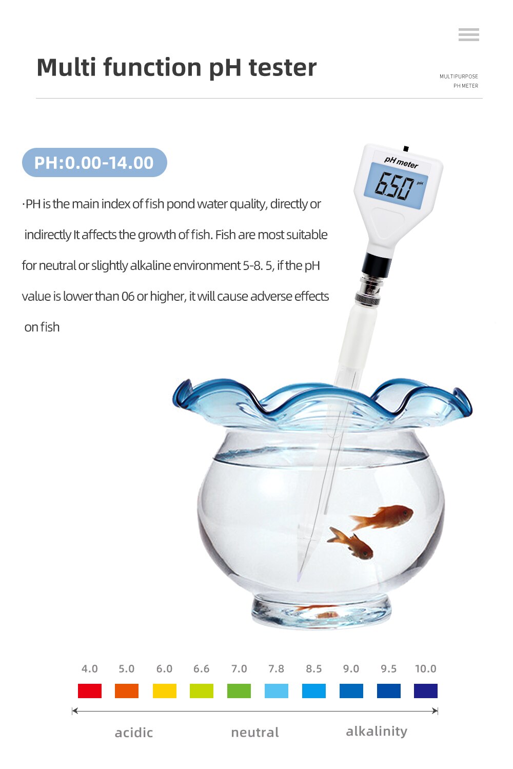 PH-98211 Multipurpose pH Meter Soil Acidity Tester... – Vicedeal