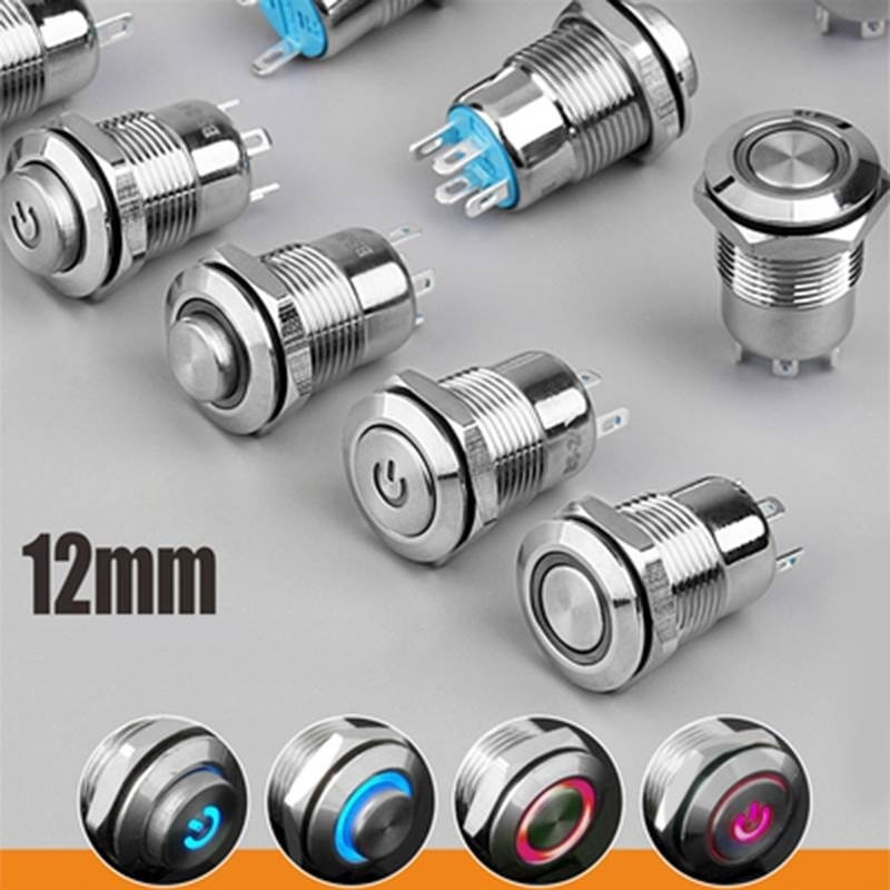 1pcs 12mm 12V Car Aluminum LED Power Push Button M... – Grandado