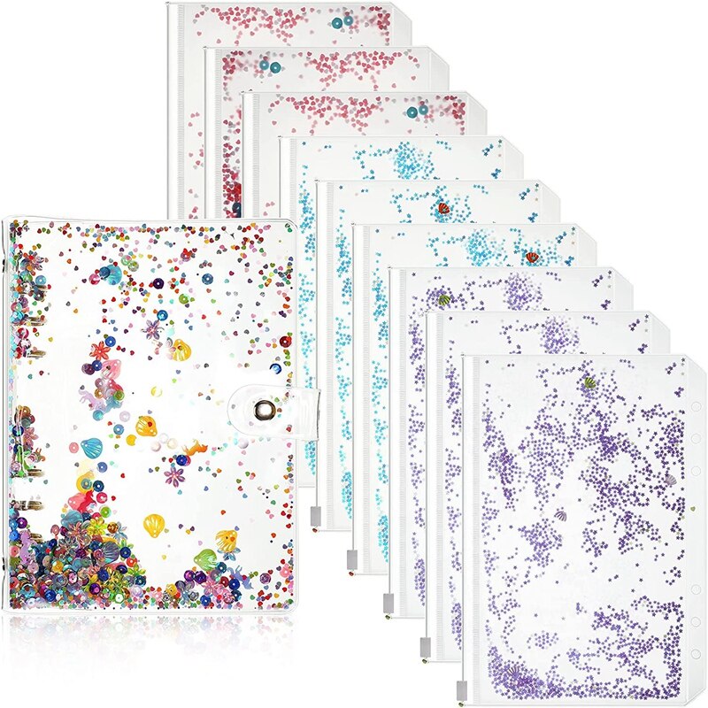 10 Pcs Binder Pockets with Notebook Binder Cover 6... – Vicedeal