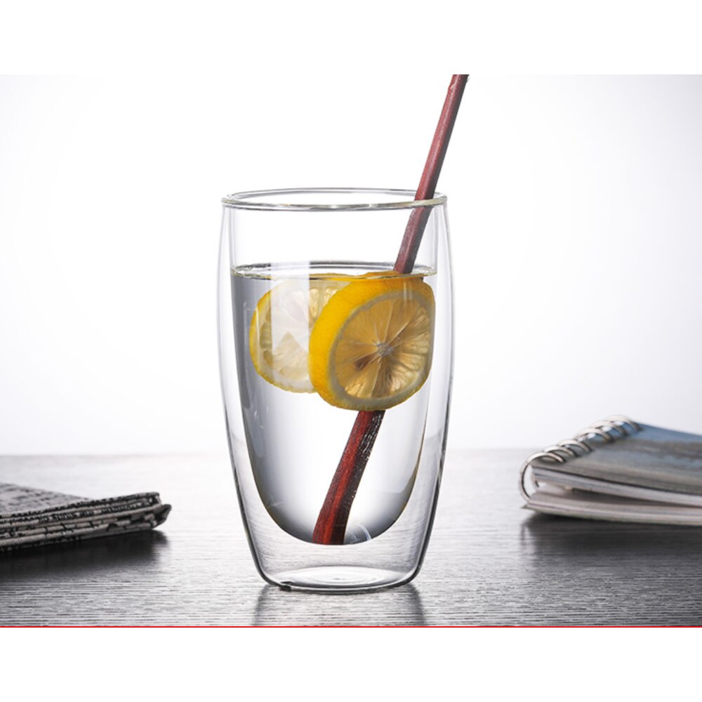 Värmebeständig dubbelvägg te glas kaffekopp dricka... – Grandado