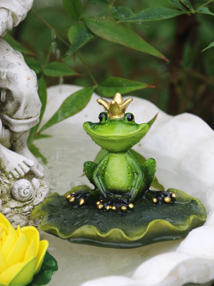 Resin Floating Frogs Statue Frog Sculpture Outdoor... – Grandado