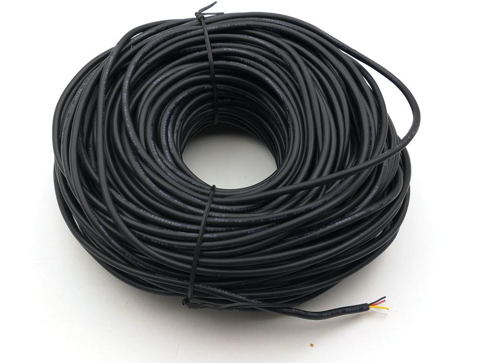 50m kabel , 28 awg , 4 ledere, pvc kabel 300v 80 g... – Vicedeal