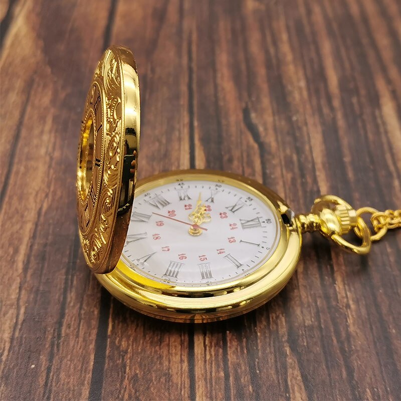 Classic Vintage Gold Quartz Pocket Watch Chain Rom... – Grandado