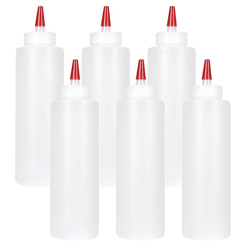 Plastic Squeeze Condiment Bottles with Red Tip Cap... – Vicedeal