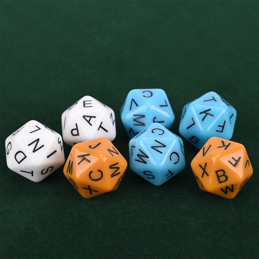 24mm Alphabet Dice Uppercase 20 Sided Set of 7 – Grandado