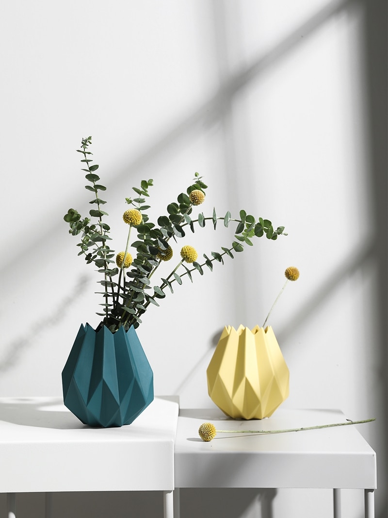 Geometric Small Origami vases Handmade Ceramic Art... – Grandado