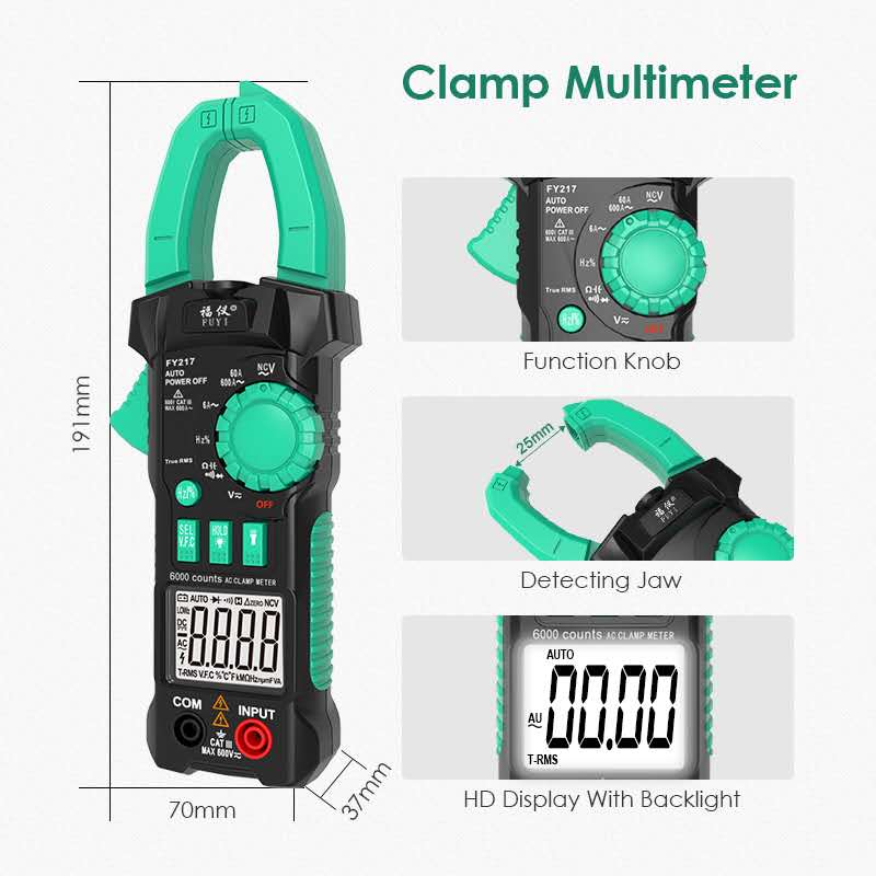 AC/DC Clamp Multimeter V.F.C Digital Clamp Meter C... – Vicedeal