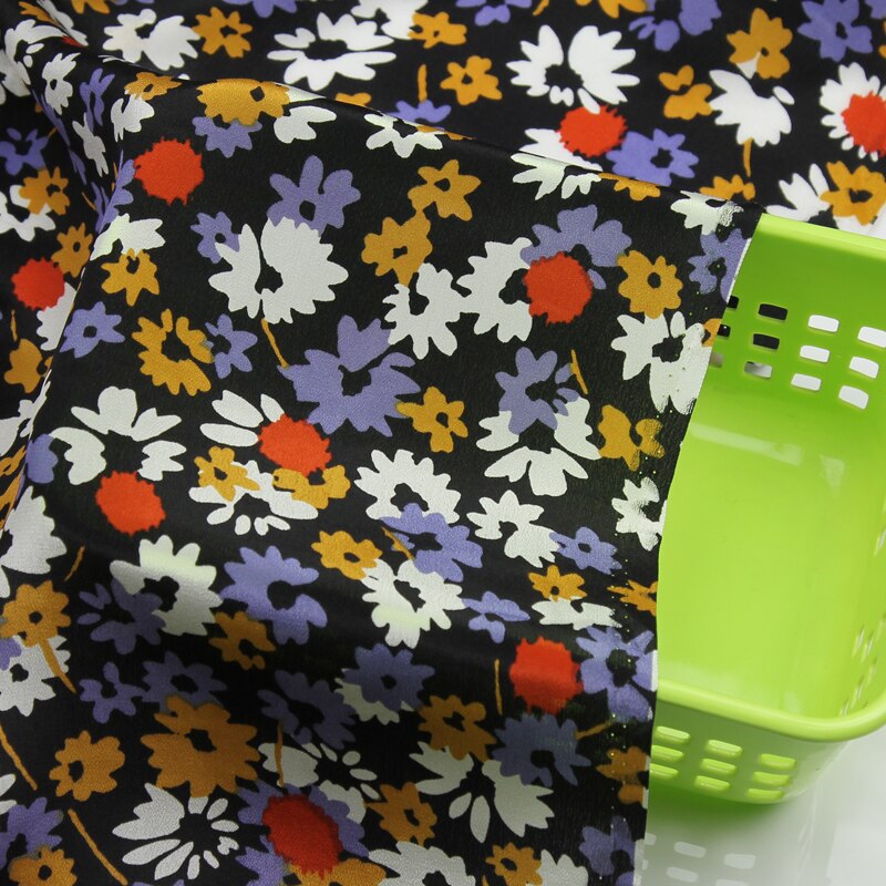 Mini floral print 100% silk Crepe DE chine fabric ... – Vicedeal