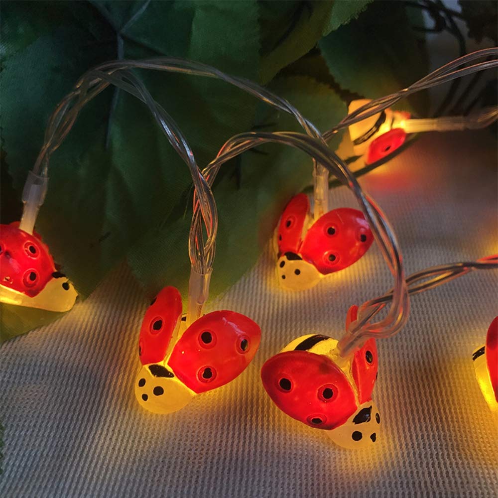 Battery Operated 10/20 LED Ladybug String Lights C... – Vicedeal
