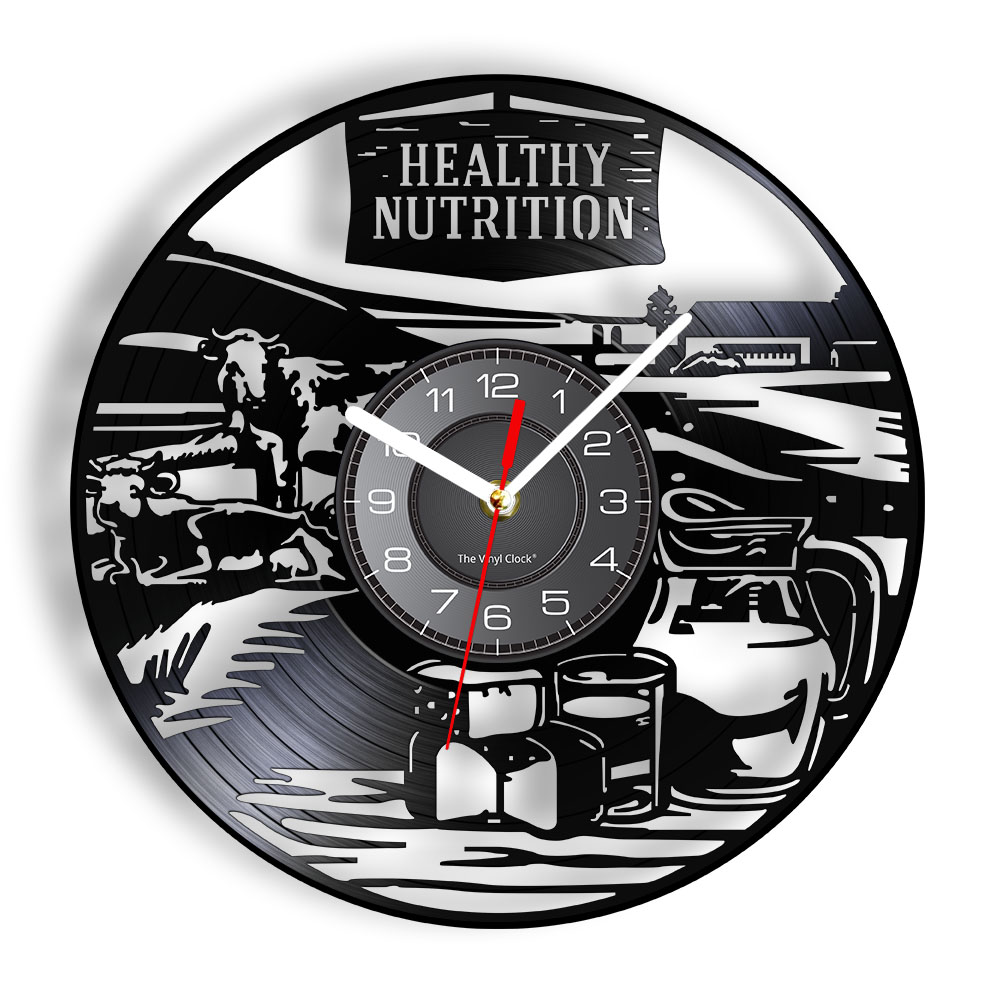 Healthy Nutrition Farmhouse Wall Clock Dairy Farmi... – Grandado