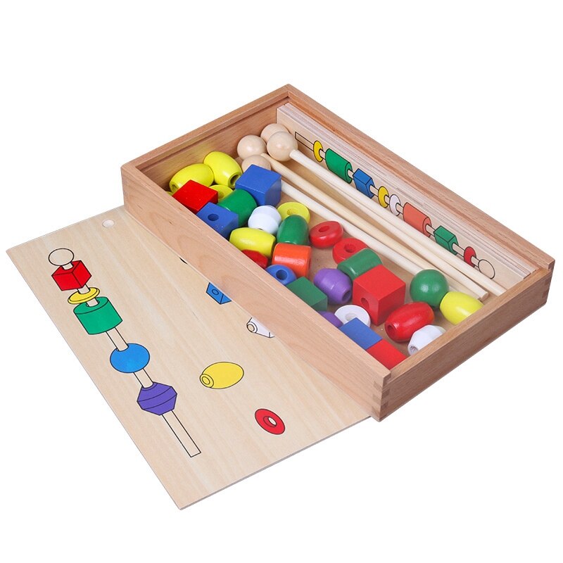 Wooden Toy Bead Sequencing Set Block Toys Classic ... – Vicedeal