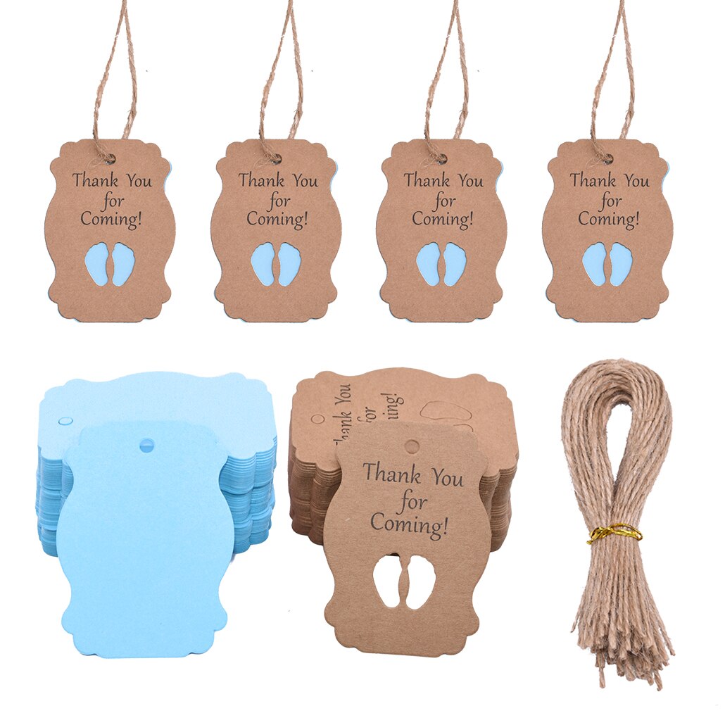 Verpakking Label 50 Stuks Blauw Roze Kraftpapier T... – Vicedeal