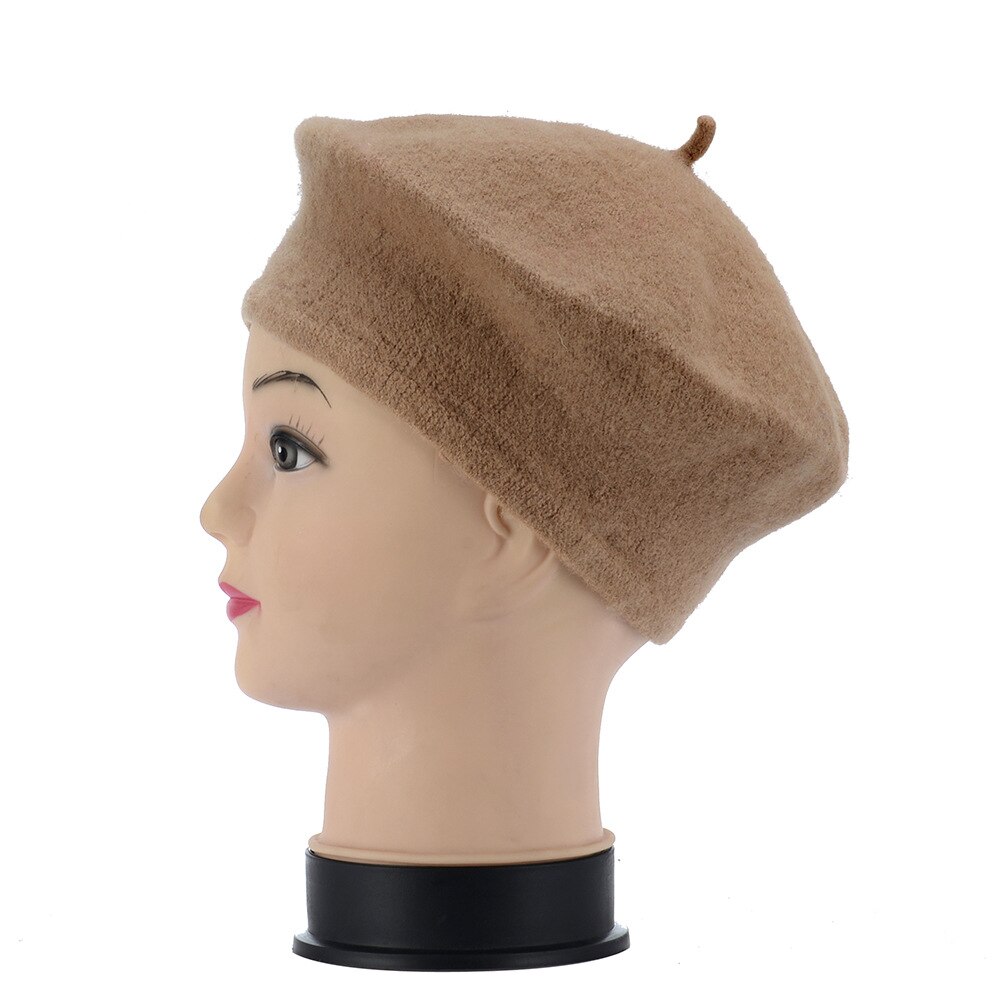 Women Beret Warm girls Winter hat Wool Artist Bean... – Grandado