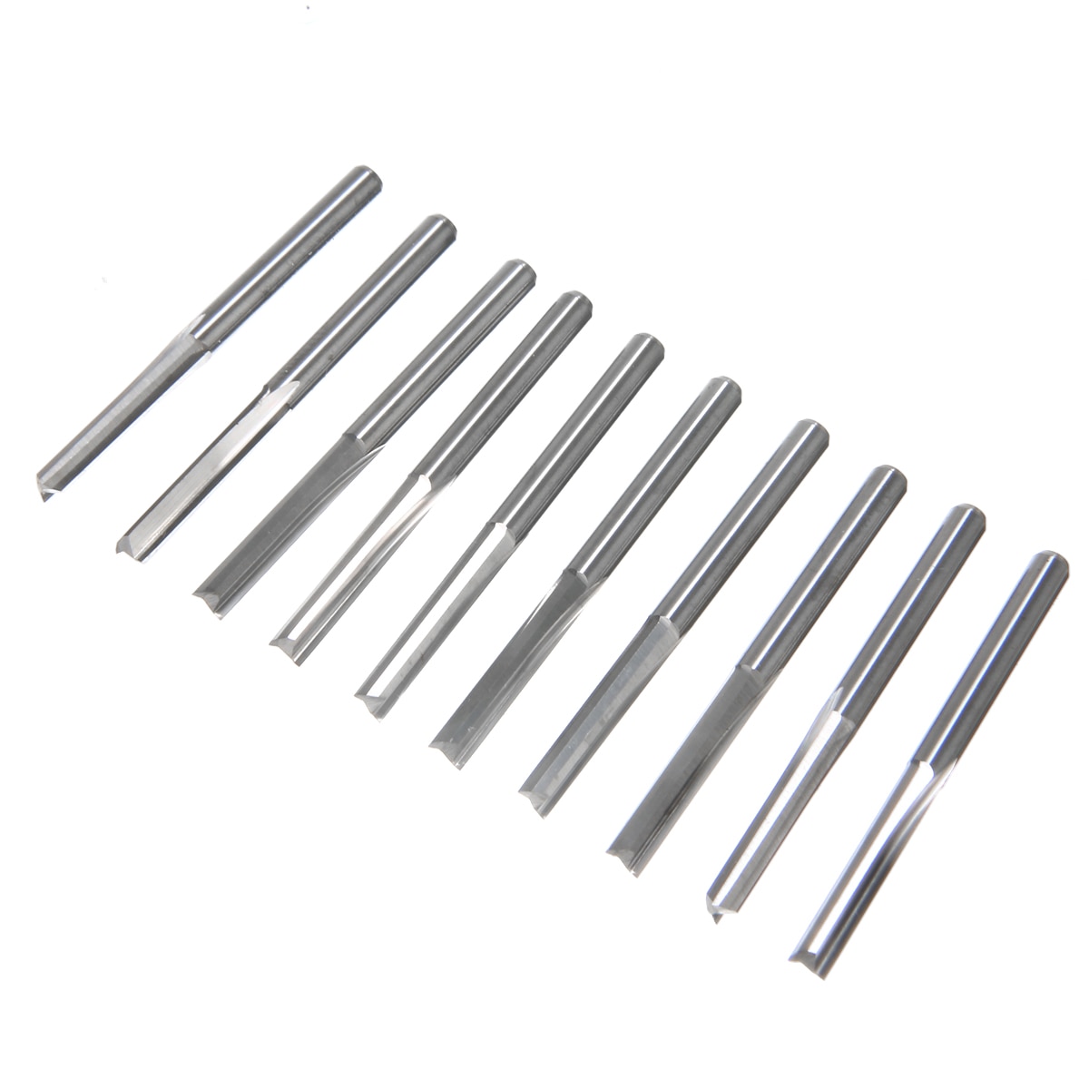 10 stk wolfram stål cnc router bits 2 fløjte lige ... – Grandado