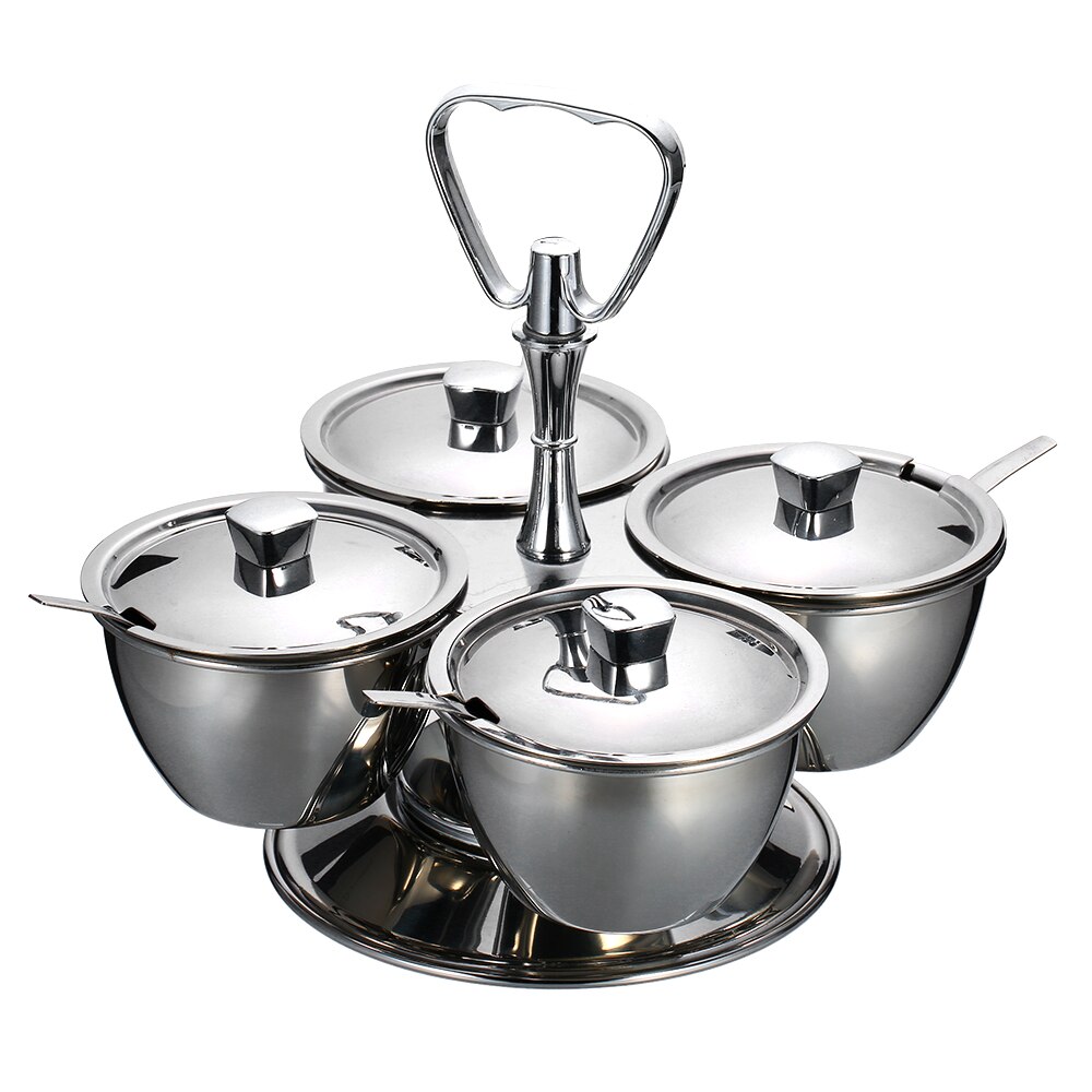 4 in 1 Stainless Steel Salt Sugar Bowel Condiment ... – Grandado