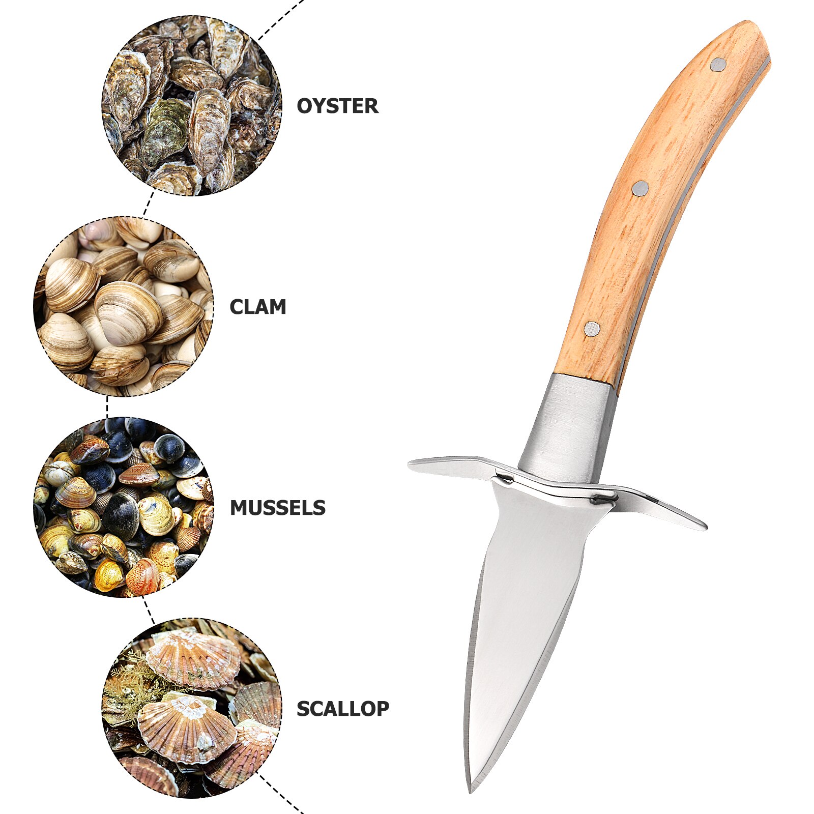 Hemoton Oyster Shucker Stainless Steel Shellfish O... – Vicedeal