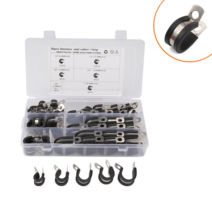 50Pcs Set Rvs Metalen Klem Kabel Klemmen 1/4-In 1-... – Vicedeal