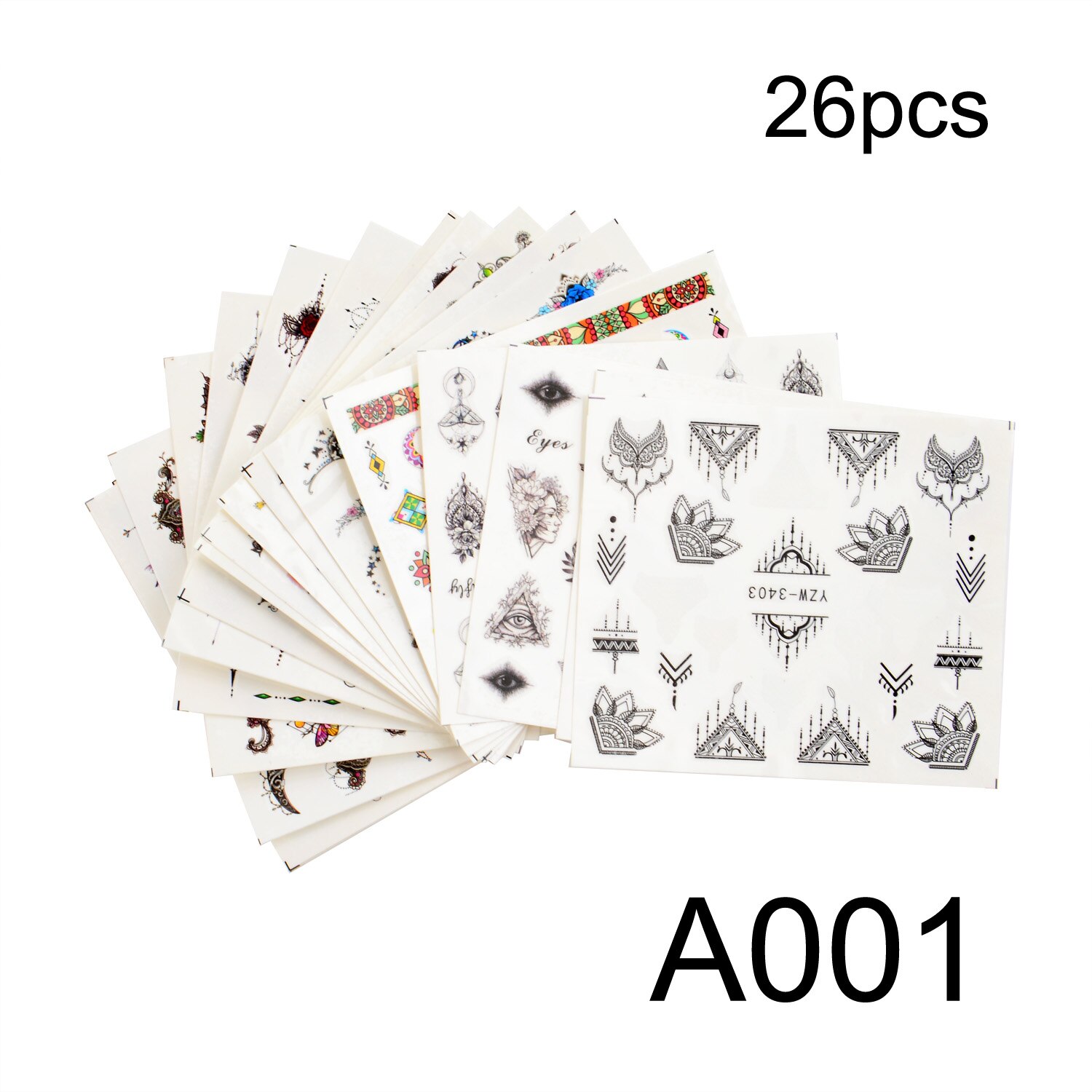 1 Set Black Flower Nail Sticker Sets Blooming Flor... – Vicedeal