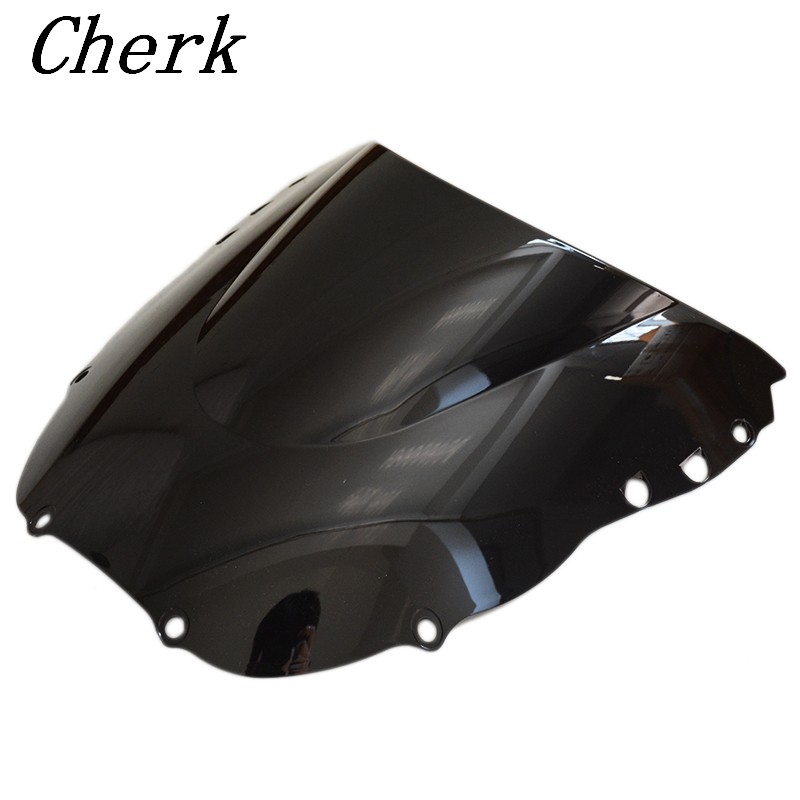 Motorcycle Black Double Bubble Windscreen Windshie... – Grandado
