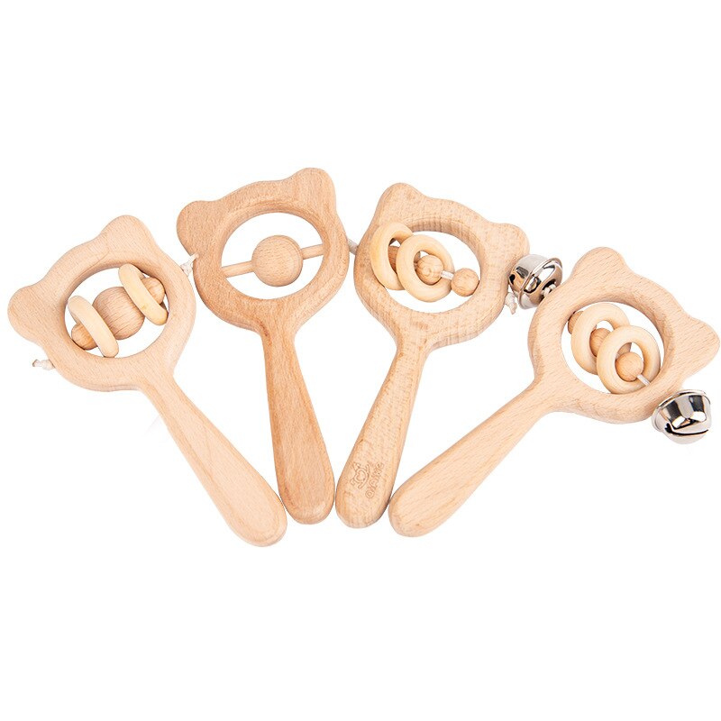 Baby Grasping Toys Wooden Hand Bell Parent Child E... – Vicedeal