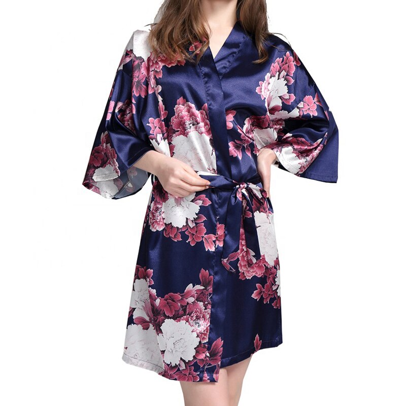 Bridesmaid robes,floral robe,Satin robe, wedding R... – Grandado
