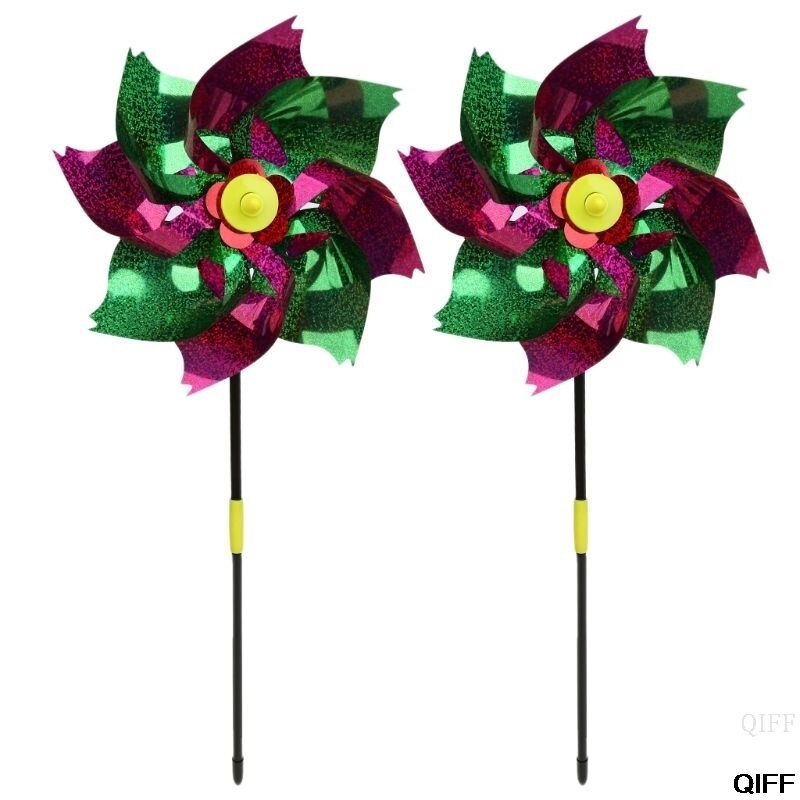 2 Pcs/Set Wind Spinner Glitter Glow Windmill Color... – Vicedeal