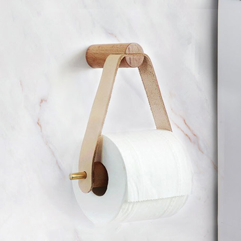 Wooden Toilet Paper Holder Bathroom Storage Wall M... – Vicedeal