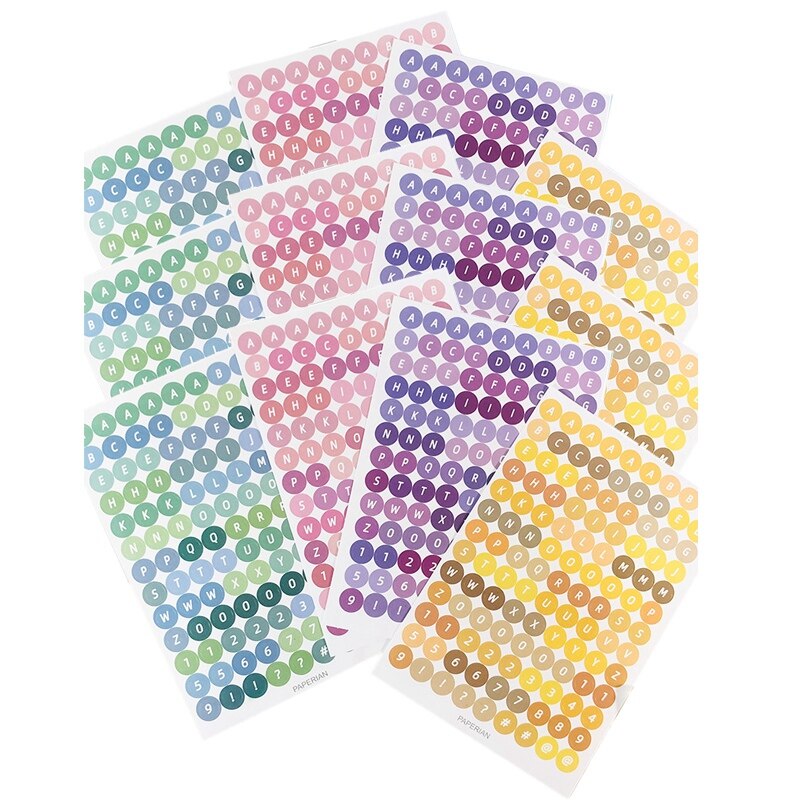12 Sheets Colorful Letter Stickers Alphabet Letter... – Grandado