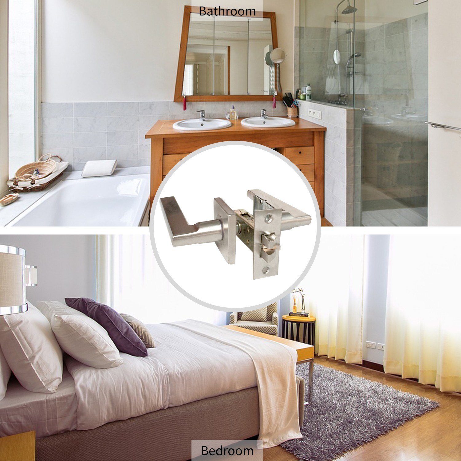 Privacy Bathroom Door Lever Lock Set for Home Inte... – Grandado