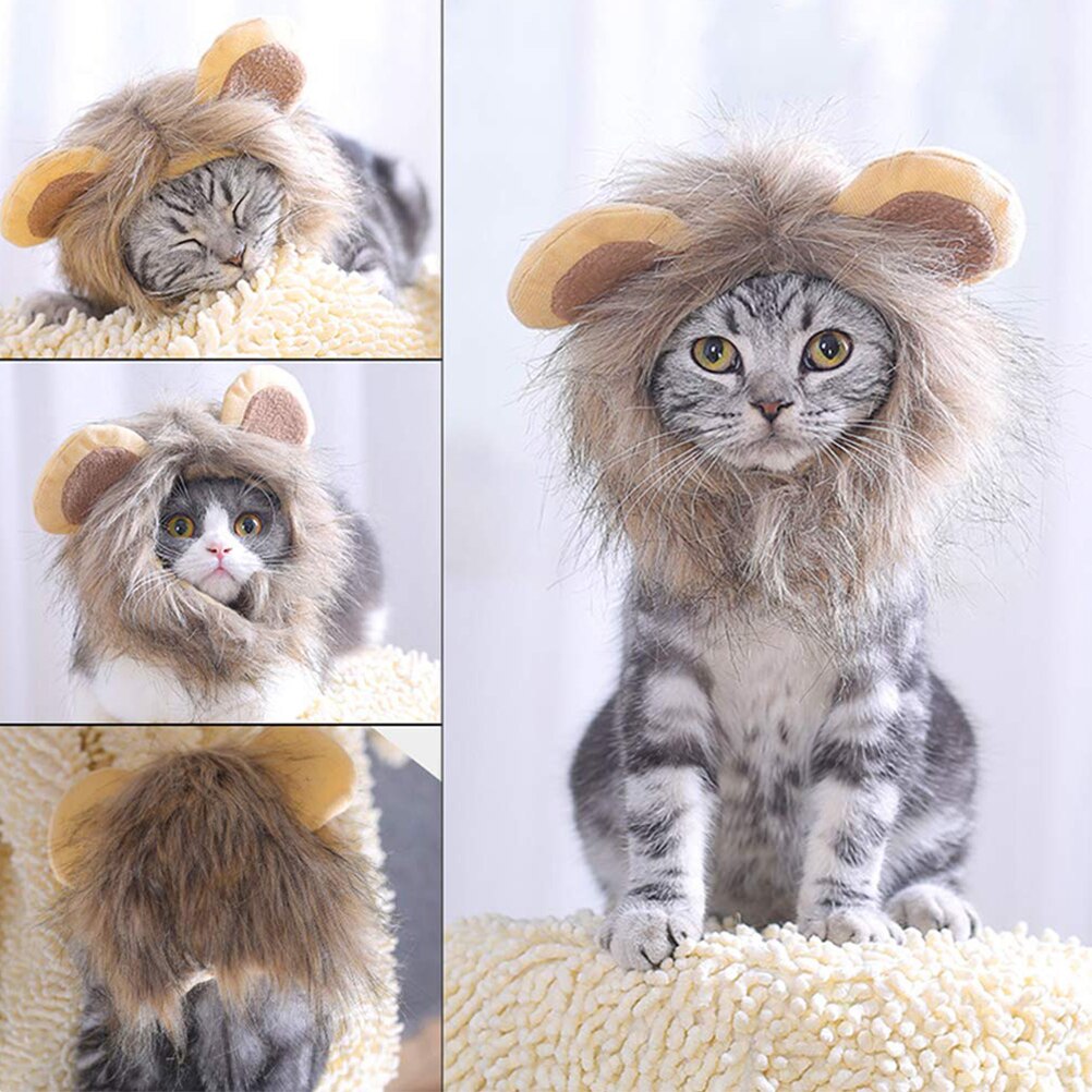 Lion Mane Wig for Cat Pet Costumes Adjustable Wash... – Vicedeal