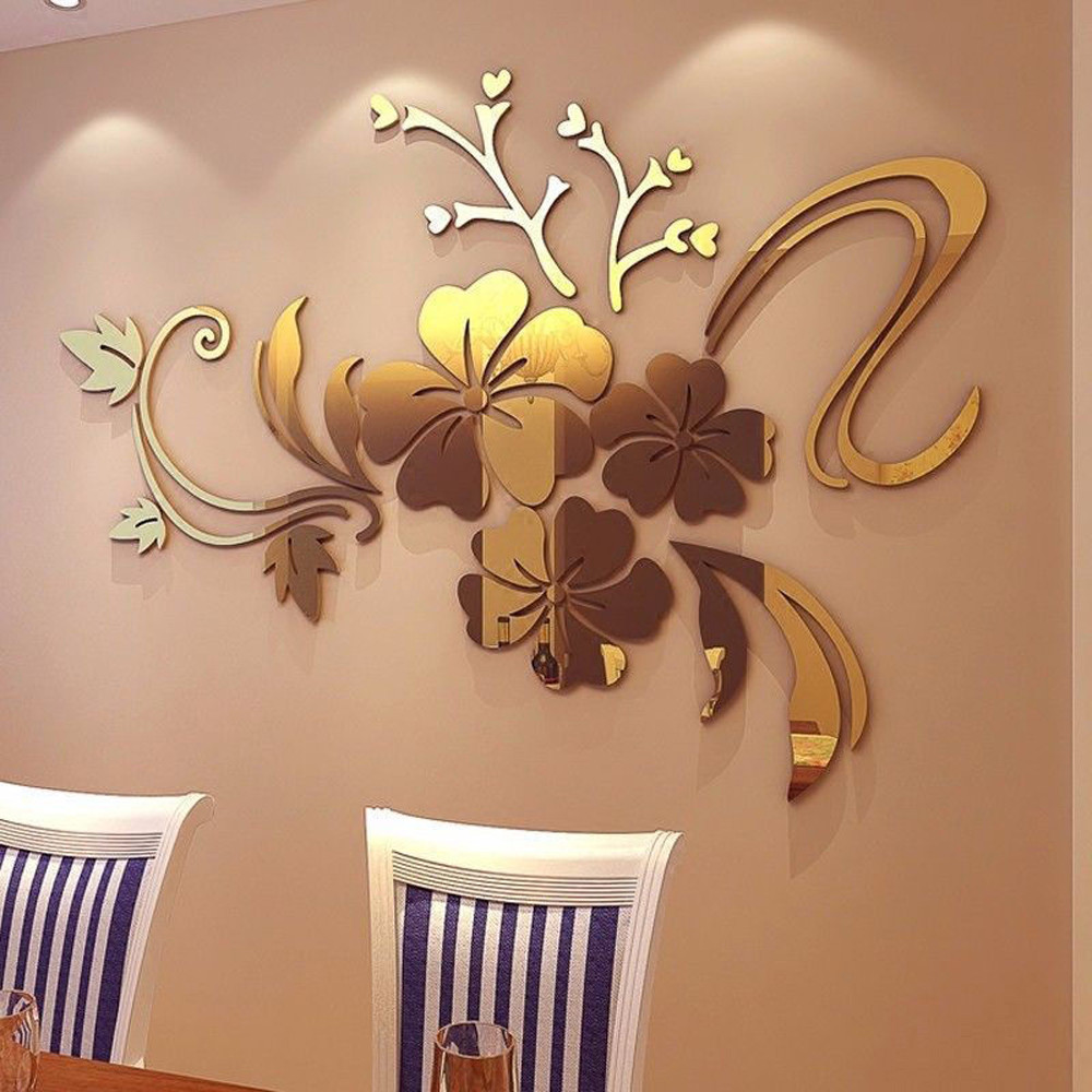1set 3D Mirror Floral Art Removable Wall Sticker S... – Vicedeal