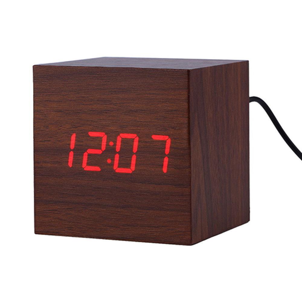 Modern Wooden Cube Digital LED Thermometer Timer C... – Grandado