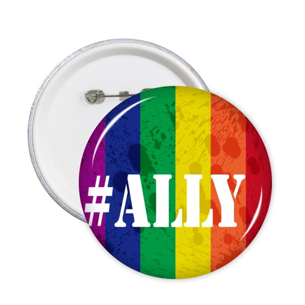 Ally LGBT Rainbow Pattern Round Pins Badge Button ... – Grandado