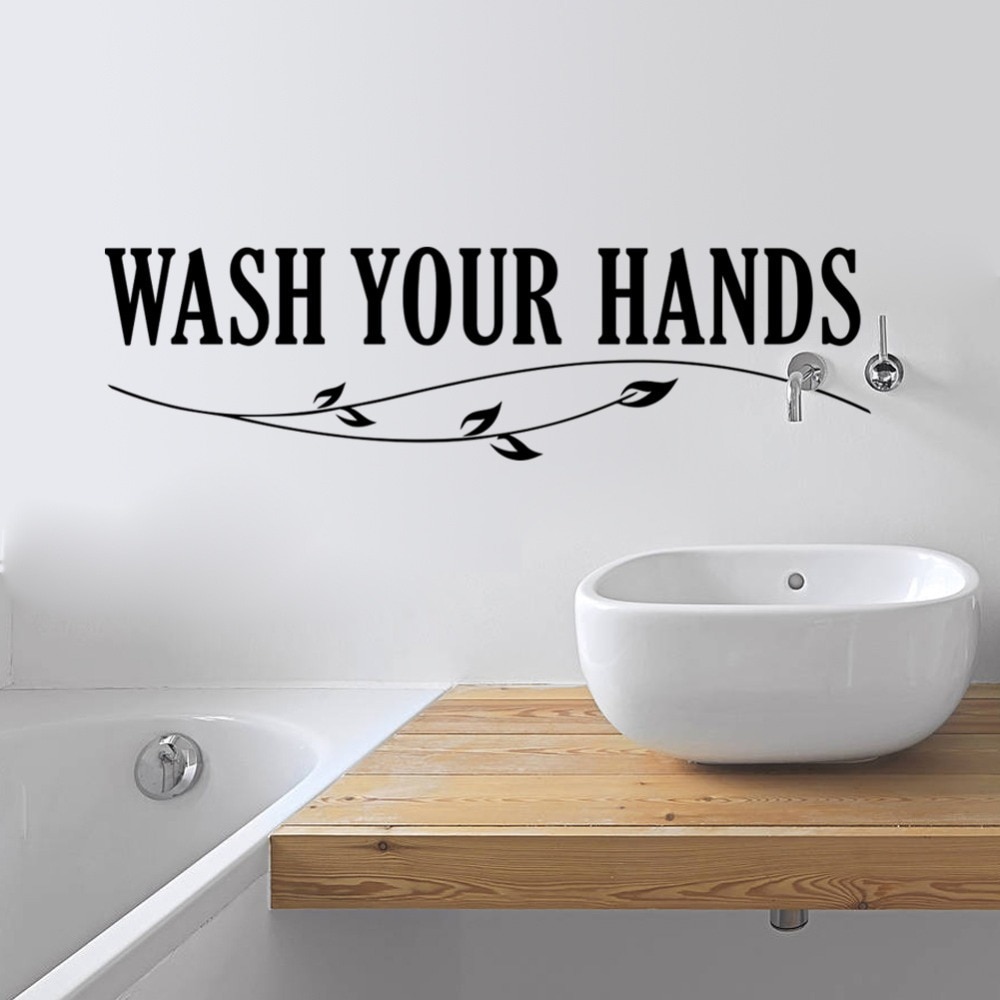 bathroom wall stickers 8415 Wash Your Hands wall Q... – Grandado