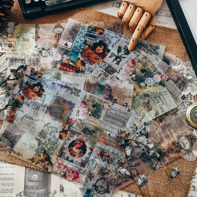 KLJUYP Vintage Material Paper Set for Scrapbooking... – Vicedeal