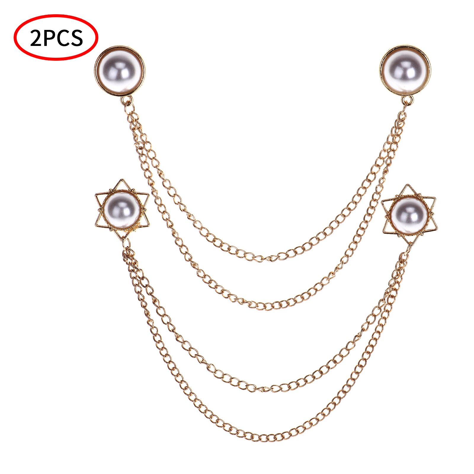 2 Metal Chain Clips Sweater Cardigan Pins Antique ... – Grandado