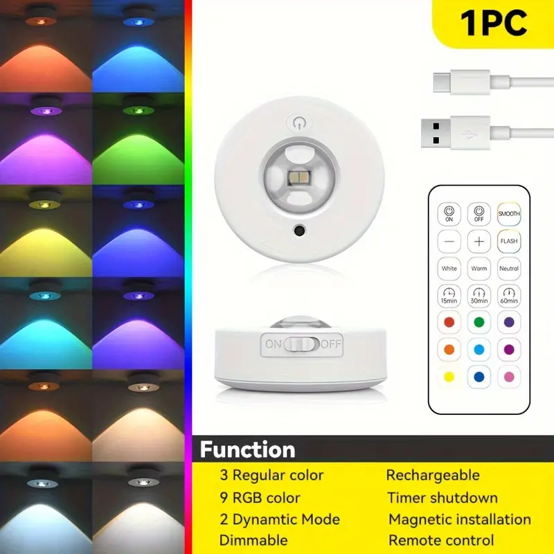 RGB 12 Color Night Light Wireless Remote Control T... – Grandado