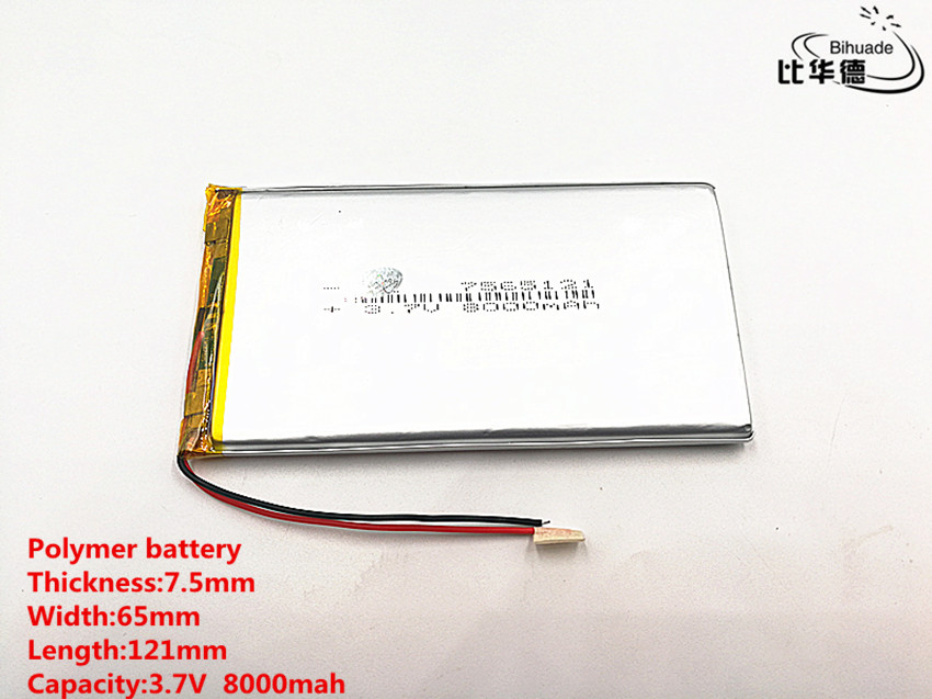 2 stk / masse god qulity 3.7v,8000 mah ,7565121 po... – Vicedeal