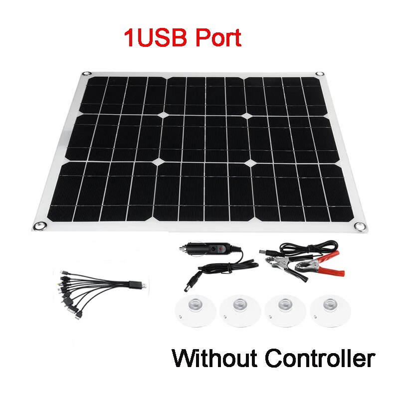 Solar Panel Kit Dual USB LCD Display Dual Portable... – Grandado