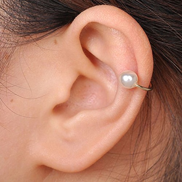 2pcs Pearl Earring Ear Bones Clip Ear Cuff Wrap No... – Grandado