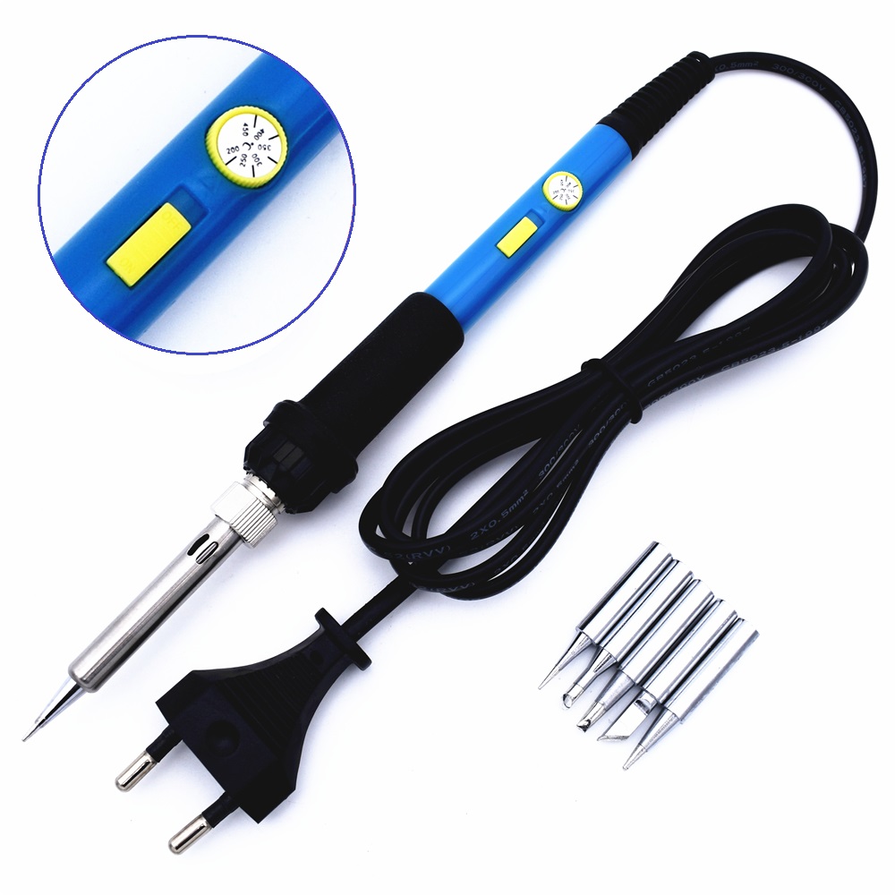 60W 220V Elektrische Soldeerbout Kit Met 5 Tips Sc... – Grandado