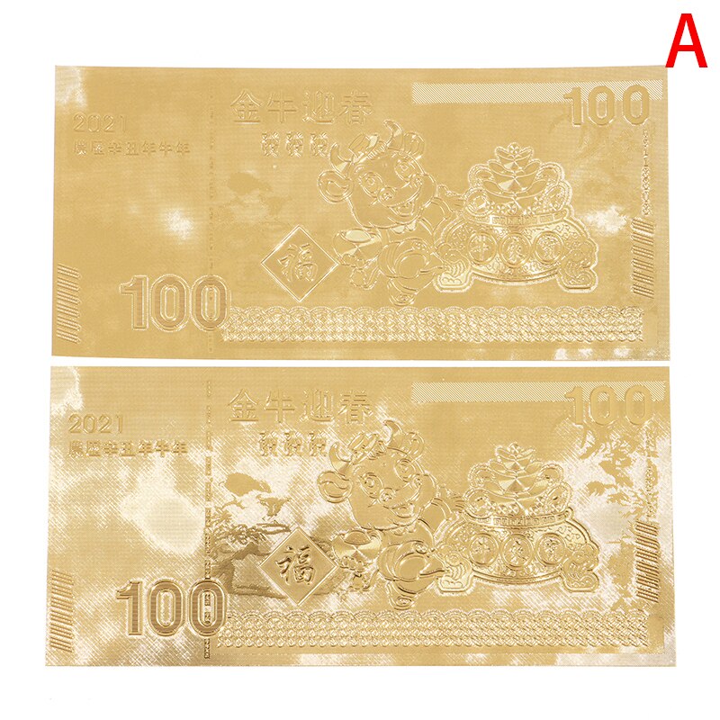 2pcs Year Gold Foil Commemorative Note Ox Commemor... – Vicedeal