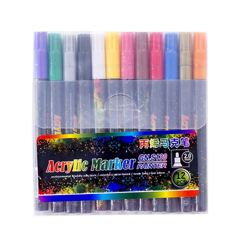 OOTDTY 12/18 Kleuren Acryl Verf Marker Pen Set voo... – Grandado