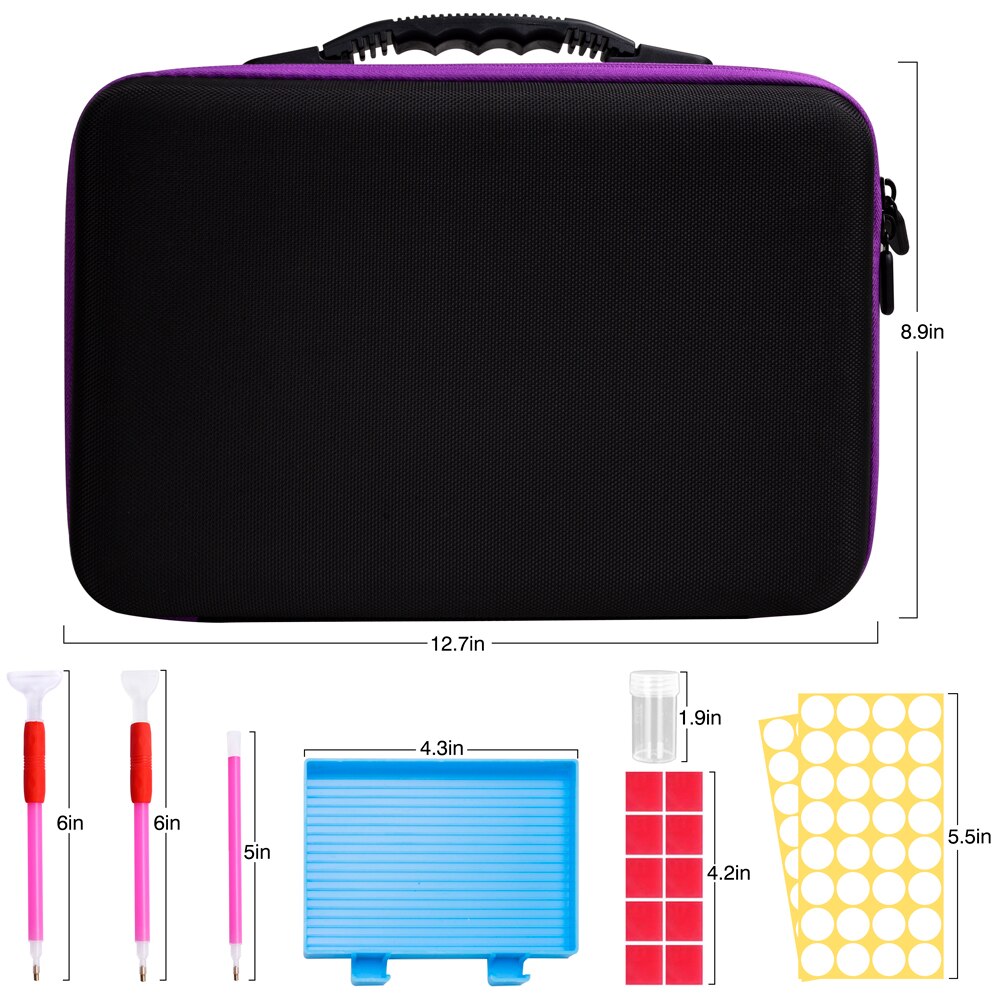 60 Grid 5D Diamond Ingelegd Opbergdoos Diy Diamant... – Grandado