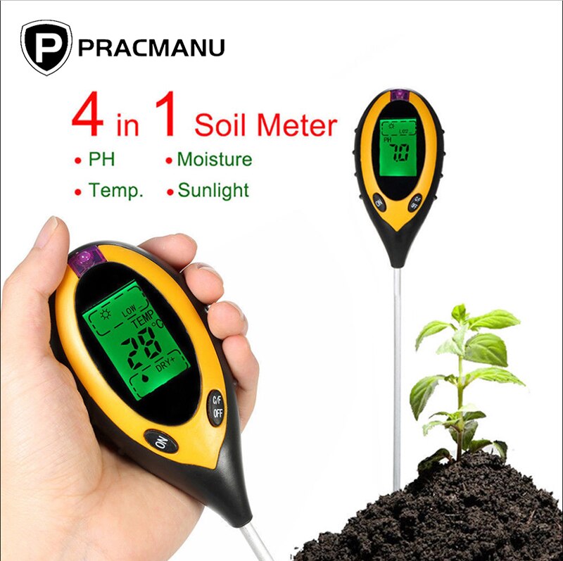 PRACMANY 4 In 1 Digital PH Meter Soil Moisture Mon... – Grandado