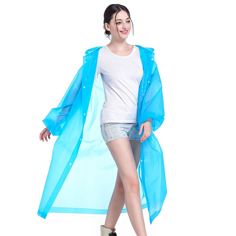 Women Waterproof Jacket PEVA Button Hooded Raincoa... – Grandado