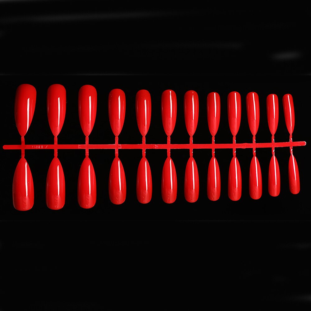 24Pcs Full Cover Acrylic False Nail Wine Red Black... – Grandado